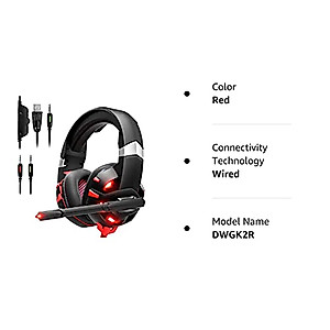 GIZORI Xbox One Headset, PC Gaming Headset with 7.1 Surround Sound Stereo, PS4 Headset with Noise Canceling Mic & LED Light, Compatible with Xbox One, PS4, PS5, PC, Sega Game Gear