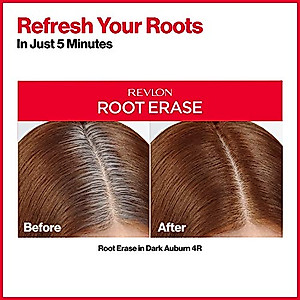 Revlon Permanent Hair Color, Permanent Hair Dye, At-Home Root Erase with Applicator Brush for Multiple Use, 100% Gray Coverage, Dark Auburn/ Reddish Brown (4R), 3.2 Fl Oz