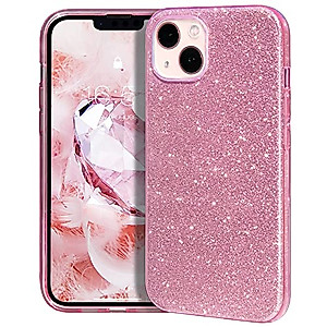MATEPROX iPhone 13 Mini case,iPhone 12 Mini Cases Bling Sparkle Cute Girls Women Protective Cases for iPhone 13 Mini/iPhone 12 Mini (Pink)