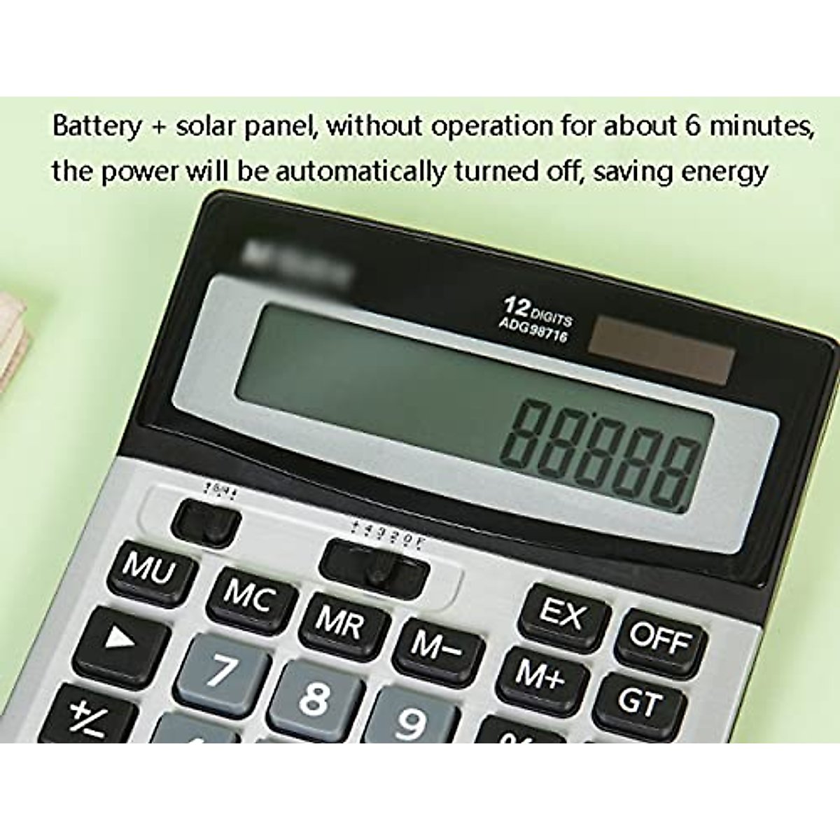 Dual Power Scientific Calculator, Metal Panel 12-Digit Large-Screen Calculator, Suitable for Student Financial Accounting Calculators