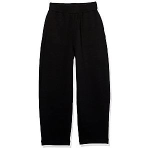 Daily Ritual Women's Terry Cotton & Modal Barrel-Leg Sweatpant, Black, Large