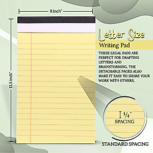 Emraw Yellow Legal Pads 8.5 x 11.75 – Canary Yellow Micro Perforated Edge Legal Ruled Universal 50 Sheets Letter Size Writing Pad (Pack of 3)