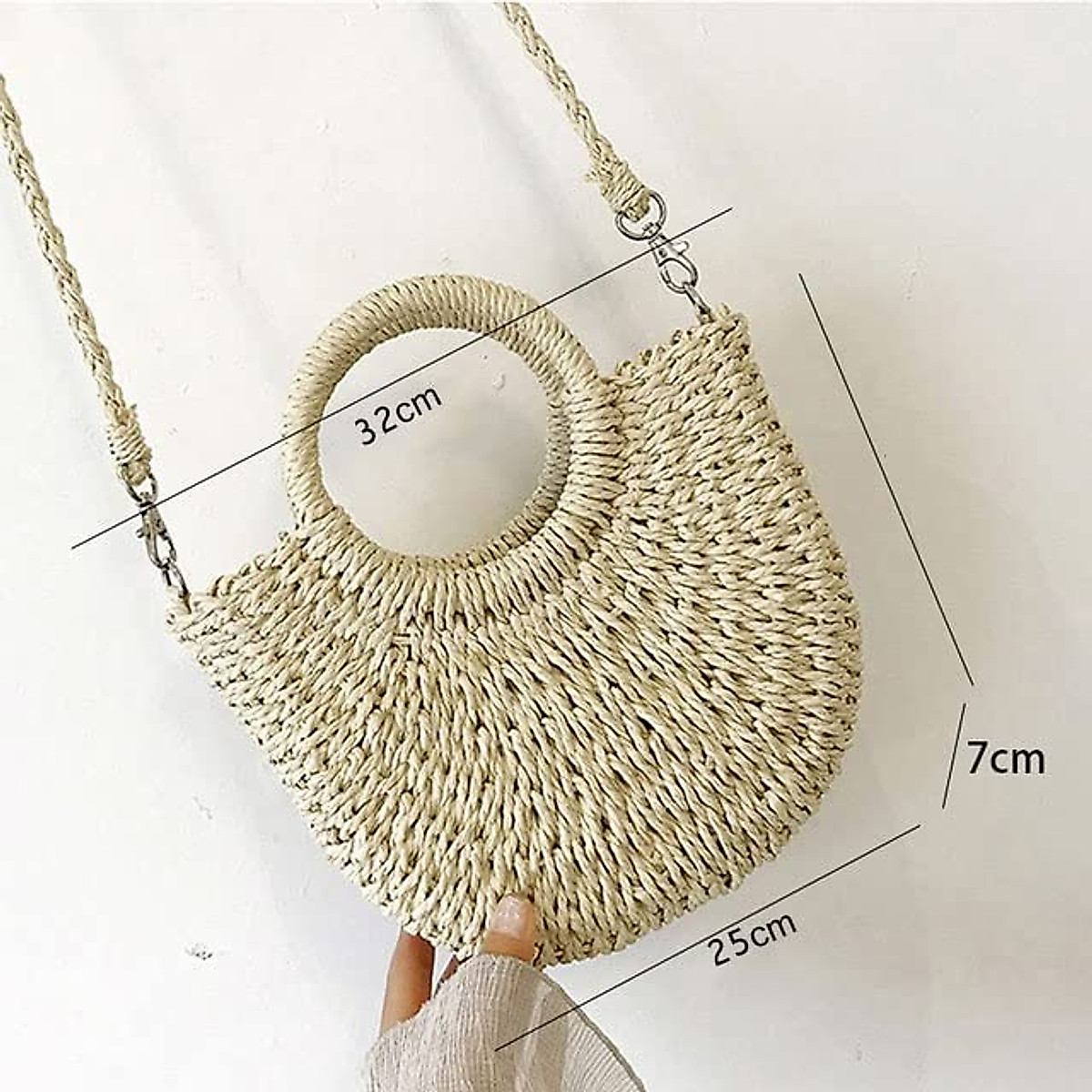 SYT-MD Straw Purse Beach Purse Wicker Bag for Women Rattan Bag Bamboo Purse Wicker Crossbody Shoulder Bags (Color : D)