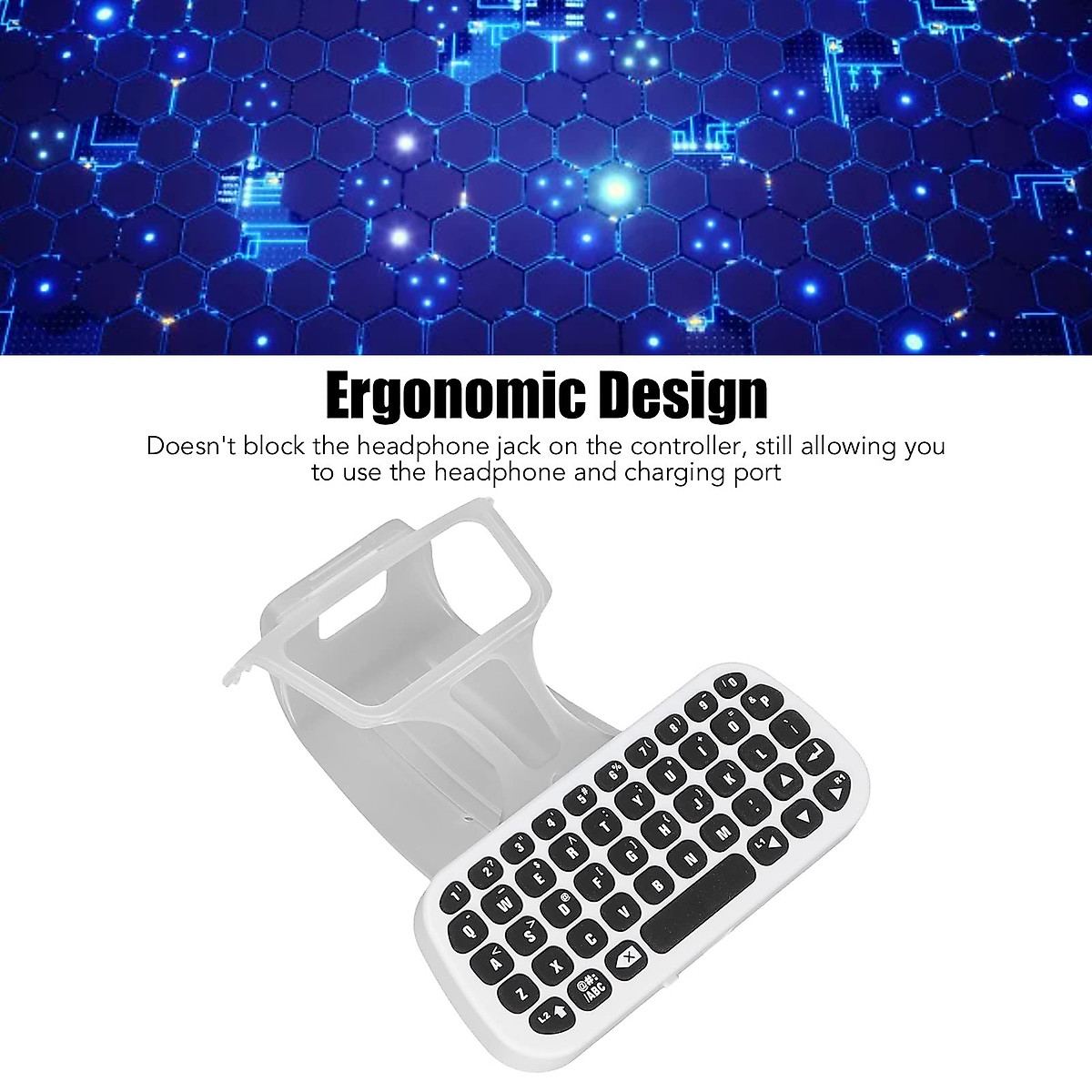 Hoopoocolor Wireless Keyboard for PS5 Controller, Combing Bluetooth Keyboard with Controller, with Clip, Charging Cable, LED Indicator, Wireless Bluetooth Chatpad for Gaming Live Chat