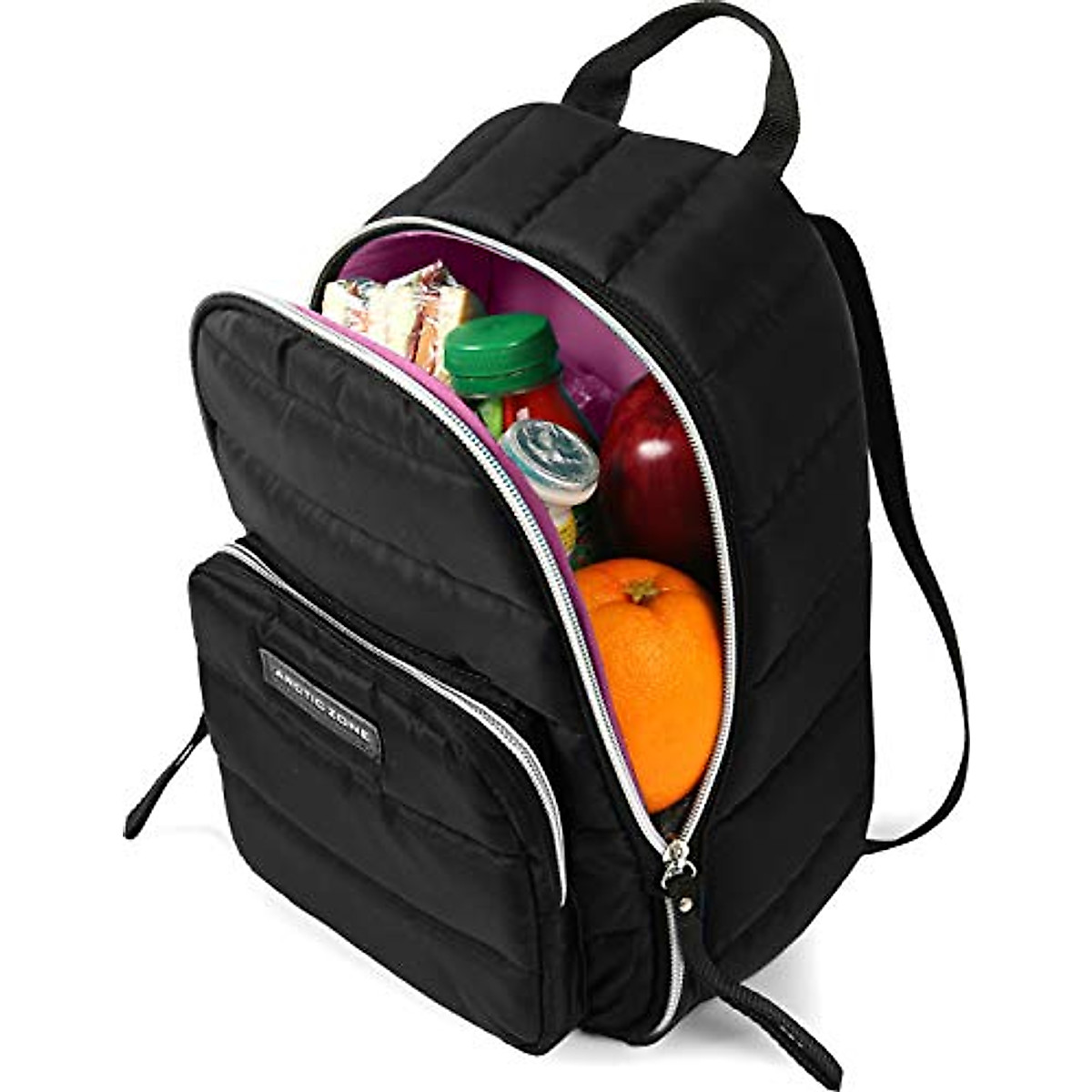 Arctic Zone Quilted, Insulated Backpack Style Lunch Pack - Black