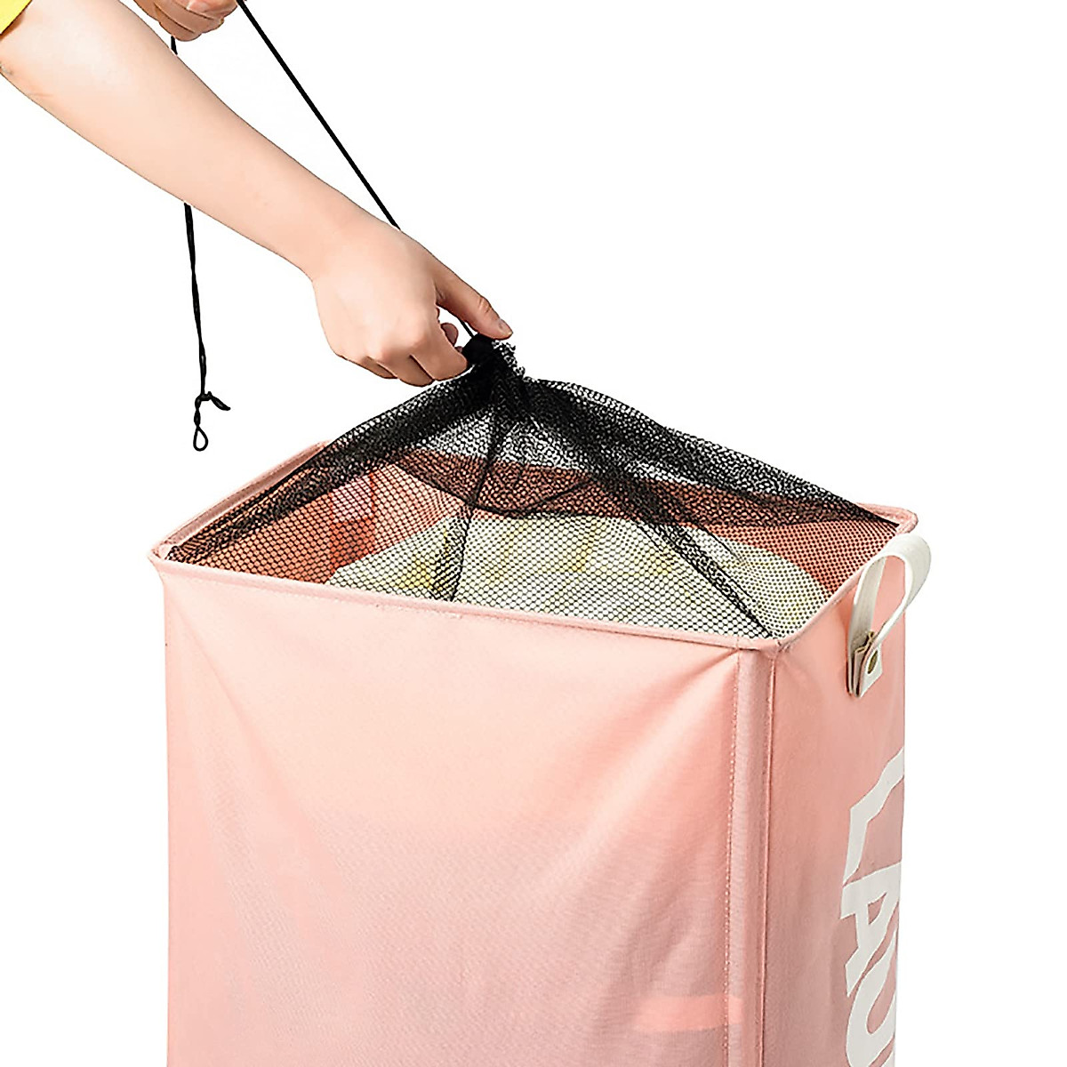 Foldable Laundry Basket, Large Capacity Removable Hamper with Wheels, for Storing Toys Clothes. 17.7" x 9.9" x 2.4"