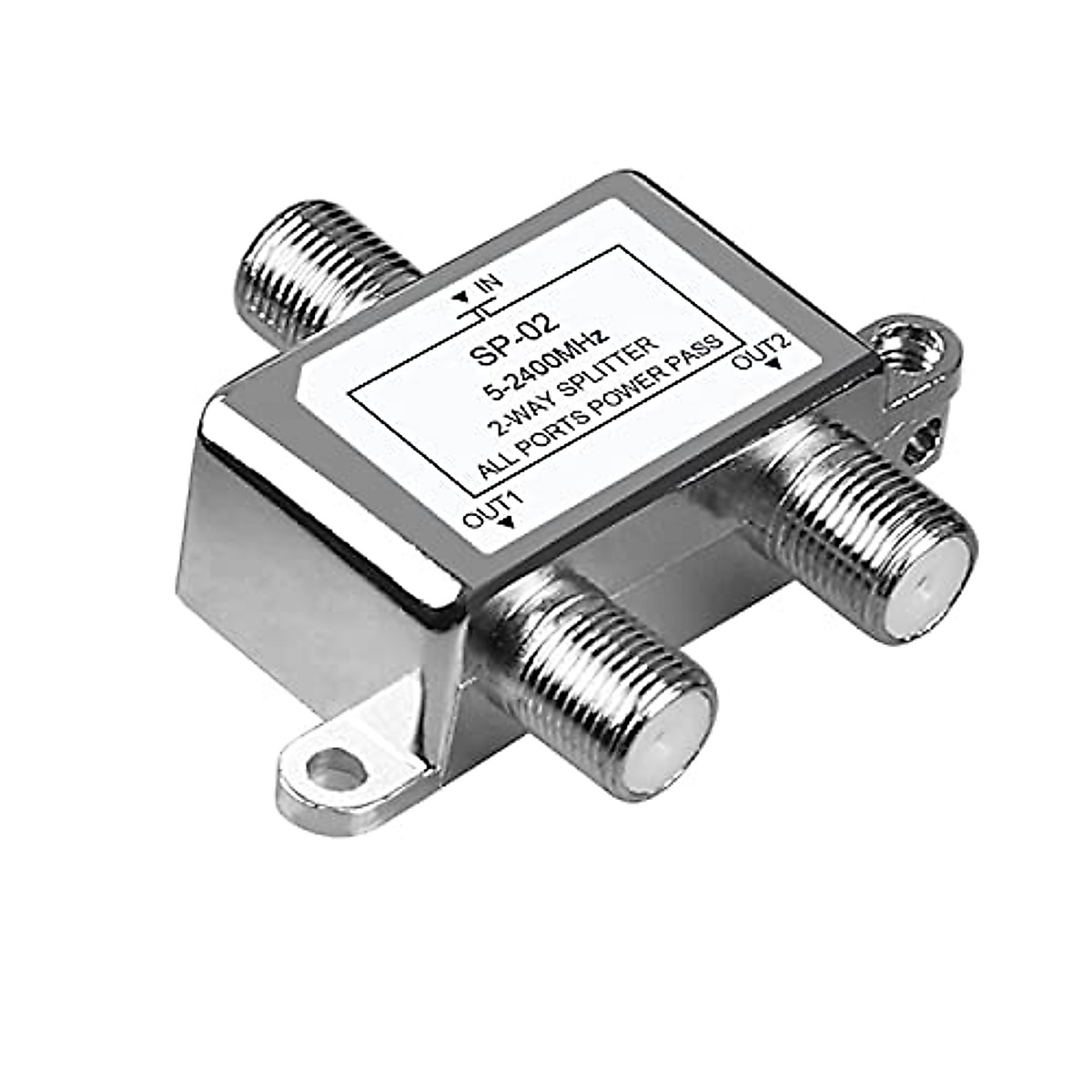 NEWCARE Digital 2-Way Coaxial Cable Splitter 5-2400MHz, RG6 Compatible, Work with Satellite/Cable TV and Internet, CATV Antenna System.(COAXIAL Cable NOT Included)