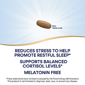 Nature's Way Sleep Tonight, Stress-Reducing Formula to Promote Restful Sleep*, With Ashwagandha and L-Theanine, Vegan, 28 Tablets (Packaging May Vary)