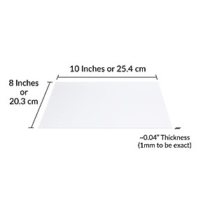 SimbaLux Acrylic Sheet Clear Plexiglass 8” x 10” 0.04” Thick (1mm) Pack of 10 Transparent Plastic Plexi Glass Board with Protective Paper for Photo Frame Replacement, DIY Display Projects, Craft