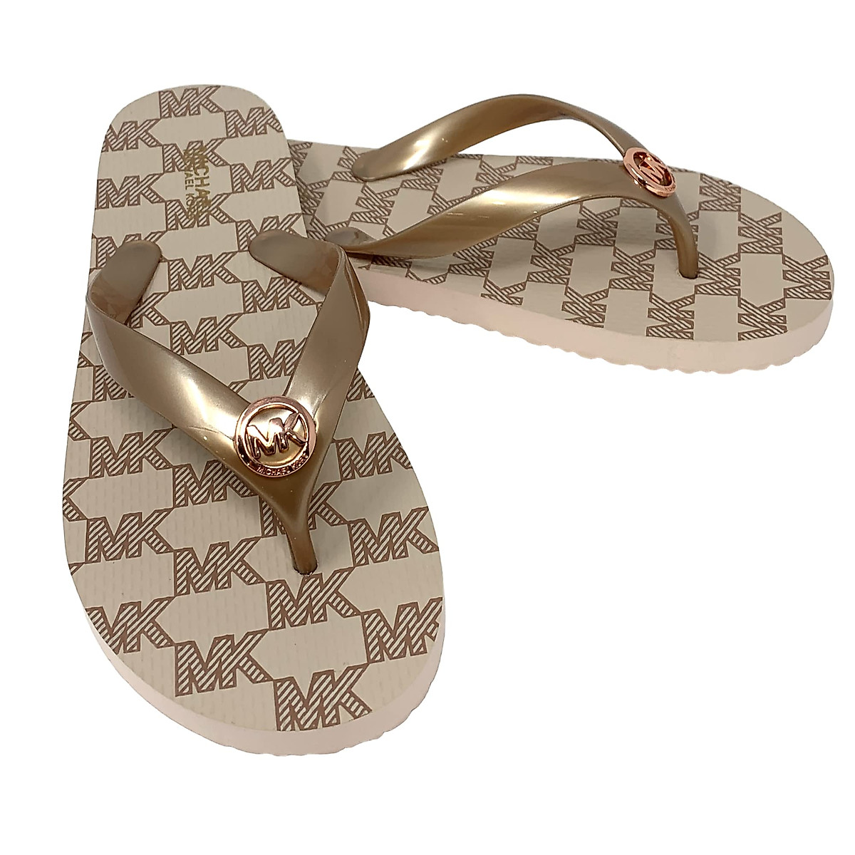 Michael Kors Flip-Flop Stripe EVA (Soft Pink/Rose Gold, us_footwear_size_system, adult, women, numeric, medium, numeric_11)