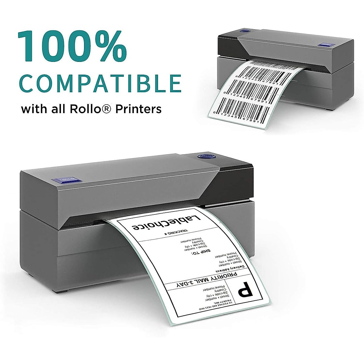 Labelchoice 12000 Labels 2.25x1.25 inch Direct Thermal Labels Compatible with Zebra, Rollo, Munbyn Thermal Labels Printers, 12 Rolls 2-1/4x1-1/4 Thermal Barcode Return Address Labels
