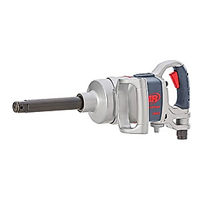 Ingersoll Rand 2850MAX-6 1" Extended Anvil Impact Wrench - 6" Extension, Lightweight Design, Powerful Reverse Torque Output Up to 2100 ft-lbs, Heavy Duty, 5500 RPM, 360 Degree Handle, Gray