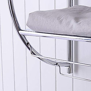 Bathroom Shelf with Towel Bar Shower Organizer Waterjoy Wall Mounted Chrome Towel Rack 2-Tier Toilet Bathroom Storage Rack, Rustproof