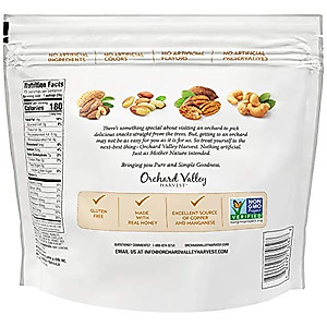 Orchard Valley Harvest Honey Roasted Mixed Nuts, 1 Ounce Bags (Pack of 15), Almonds, Peanuts, Pecans, and Cashews, Gluten Free, Non-GMO, No Artificial Ingredients