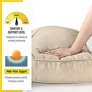 SUNROX Gel Memory Foam Bench Cushion with Piping, Heavy Duty Tufted Fadeshied Water Resistant Ultra Durable Thicken Reversible Indoor/Outdoor Bench Seat Pads 42x19x5 inch, Husk Birch