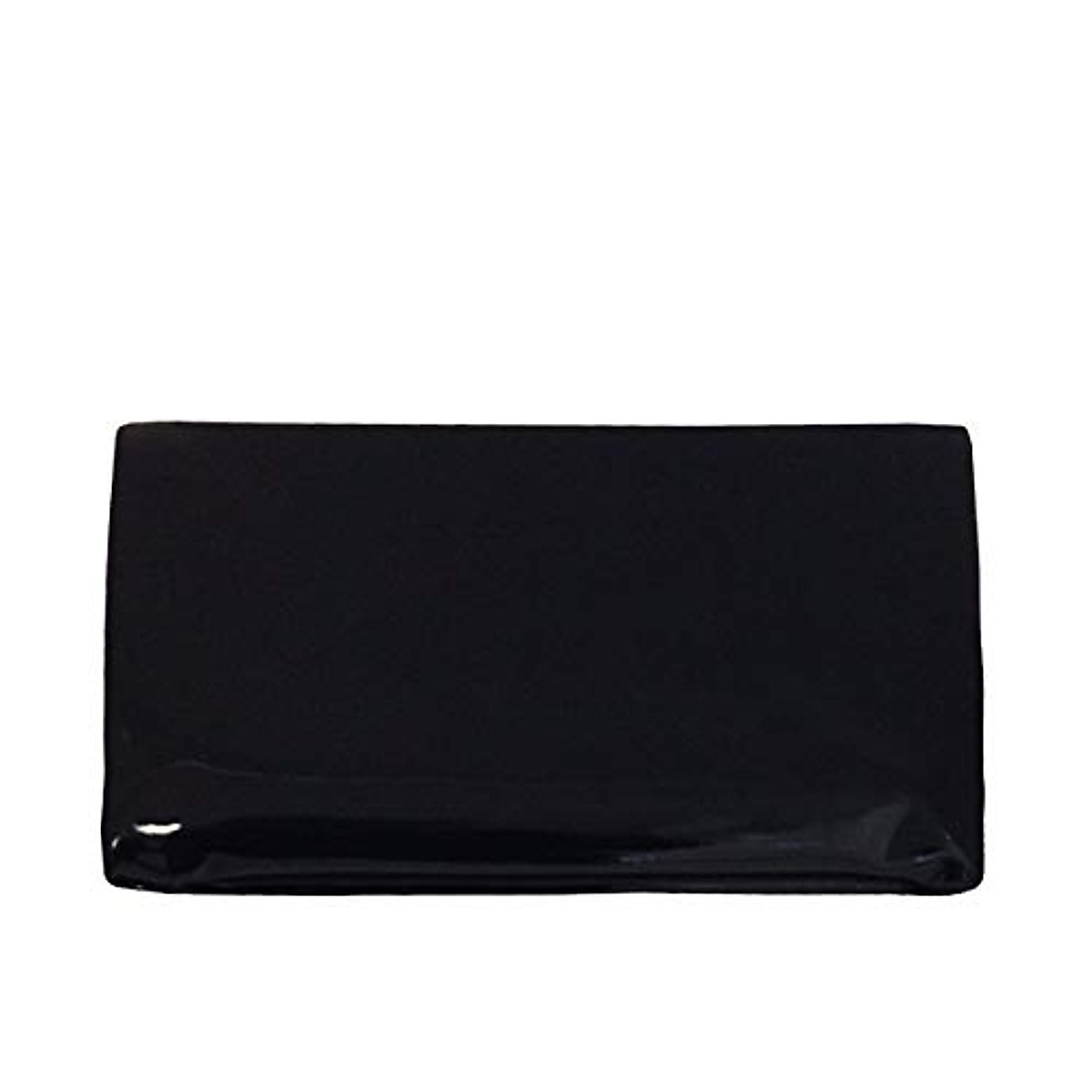 JNB Basic Patent Foldover Clutch, Black