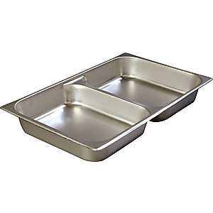 Carlisle FoodService Products Durapan Stainless Steel Divided Steam Table Pan for Catering, Hotel, and Restaurants, Full-Size 2.5 Inches Deep, Silver, (Pack of 6)
