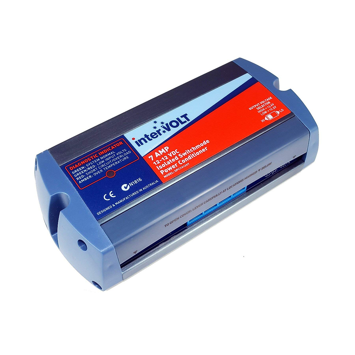 interVOLT 12V DC Stabilizer/Voltage Regulator/Power Conditioner/Battery Charger (10-16 VDC Input - 12.5/13.6 VDC Output) - Heavy Duty 7A DC-DC Isolated - Model SPCi121207