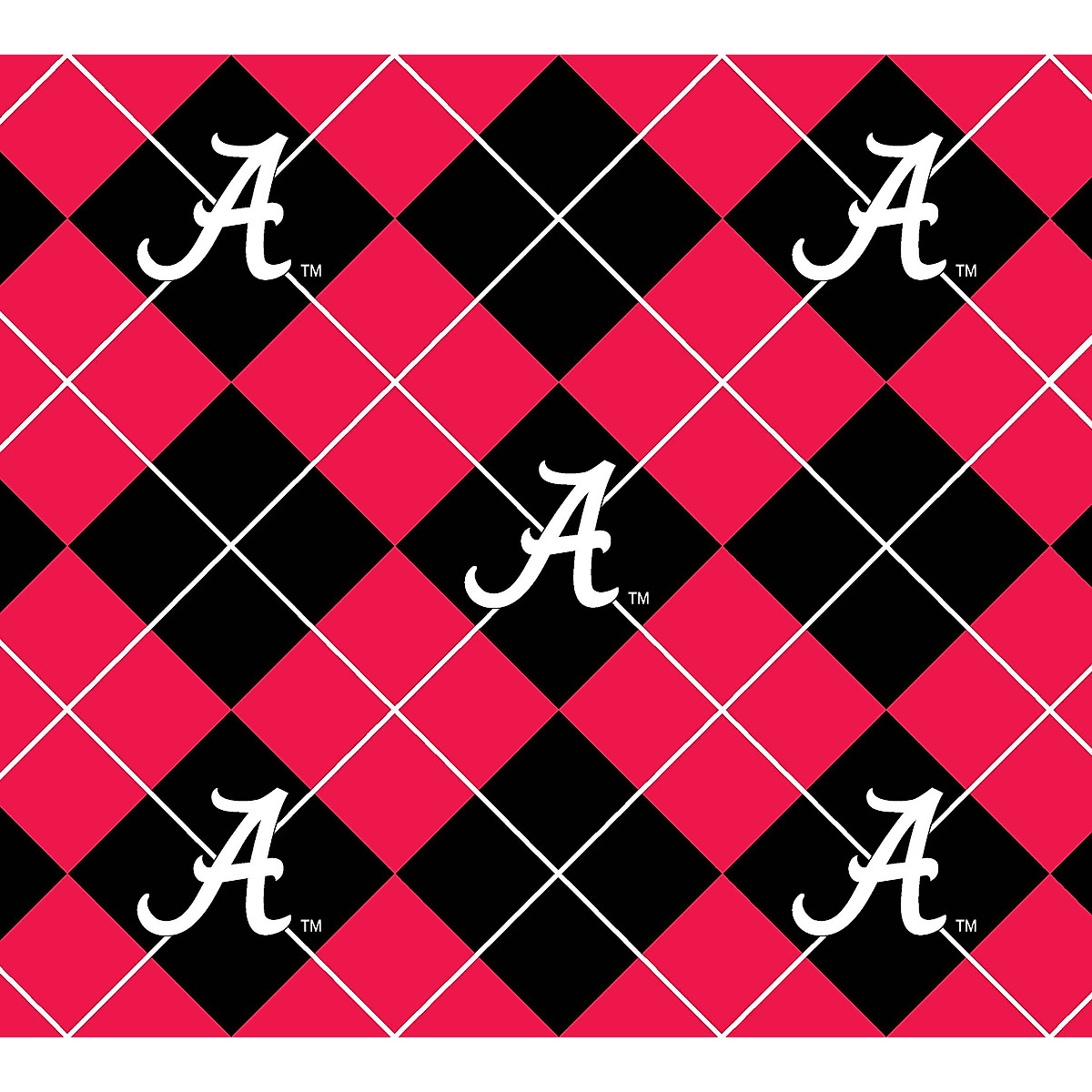 University of Alabama Diamonds Polyester Fleece Fabric, Crimson & Black - Sold By the Yard