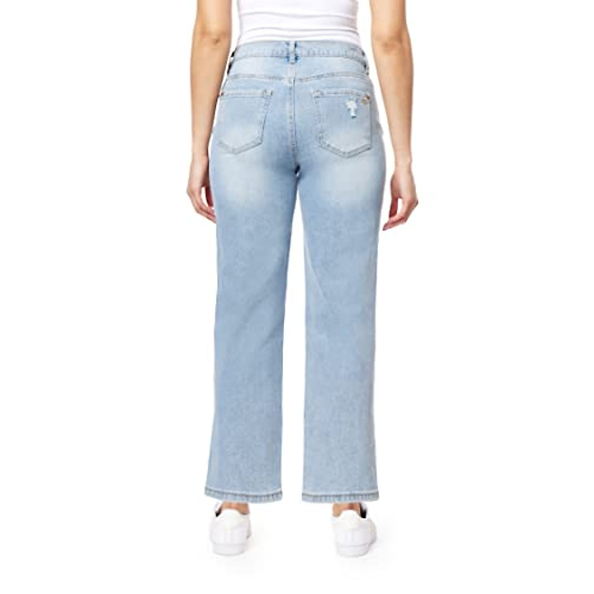 WallFlower Women's Size Fearless Curvy Straight Denim Super High-Rise Insta Vintage Juniors Jeans (Standard, Alpine, 18 Plus