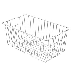 16inch Freezer Storage Organizer Baskets, Household Wire Refrigerator Bins with Built-in Handles for Cabinet, Pantry, Closet, Bedroom