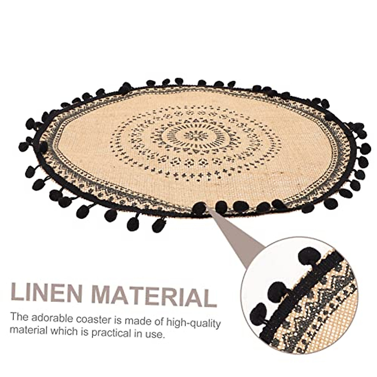 Luxshiny Home Decor 1pc Insulated Decor Table Mat for Anti Photo Outdoor Jute Dining Wedding Circles Pad Anti-scalding Decorative Creative Woven Farmhouse Rustic Dish Cloth Supplies Room Boho Decor