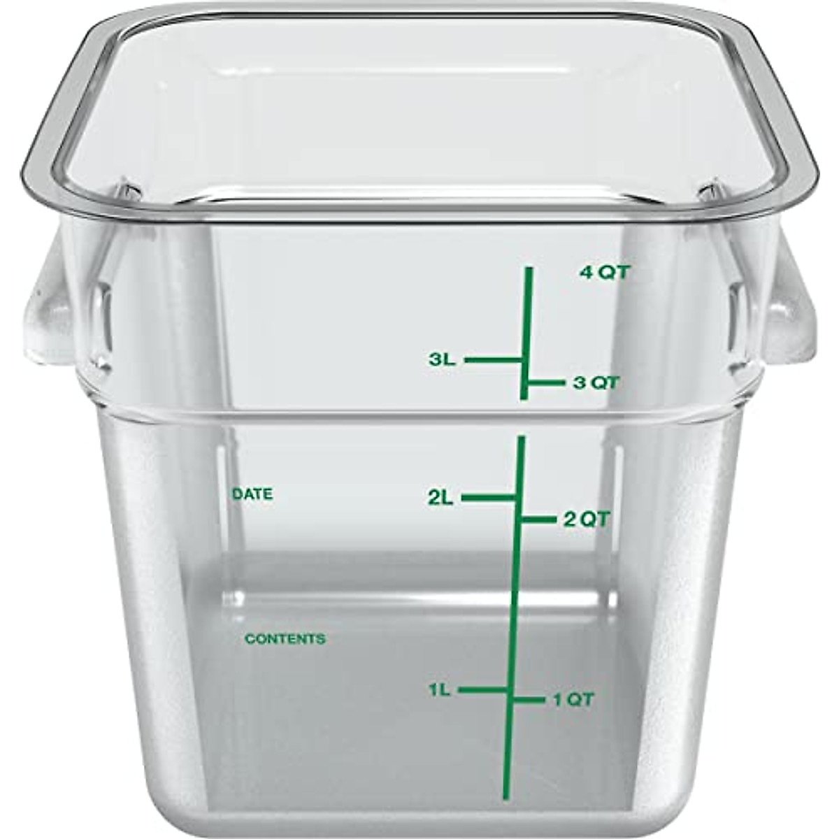 Carlisle FoodService Products CFS Squares Plastic Food Storage Container, 4 Quarts, Clear