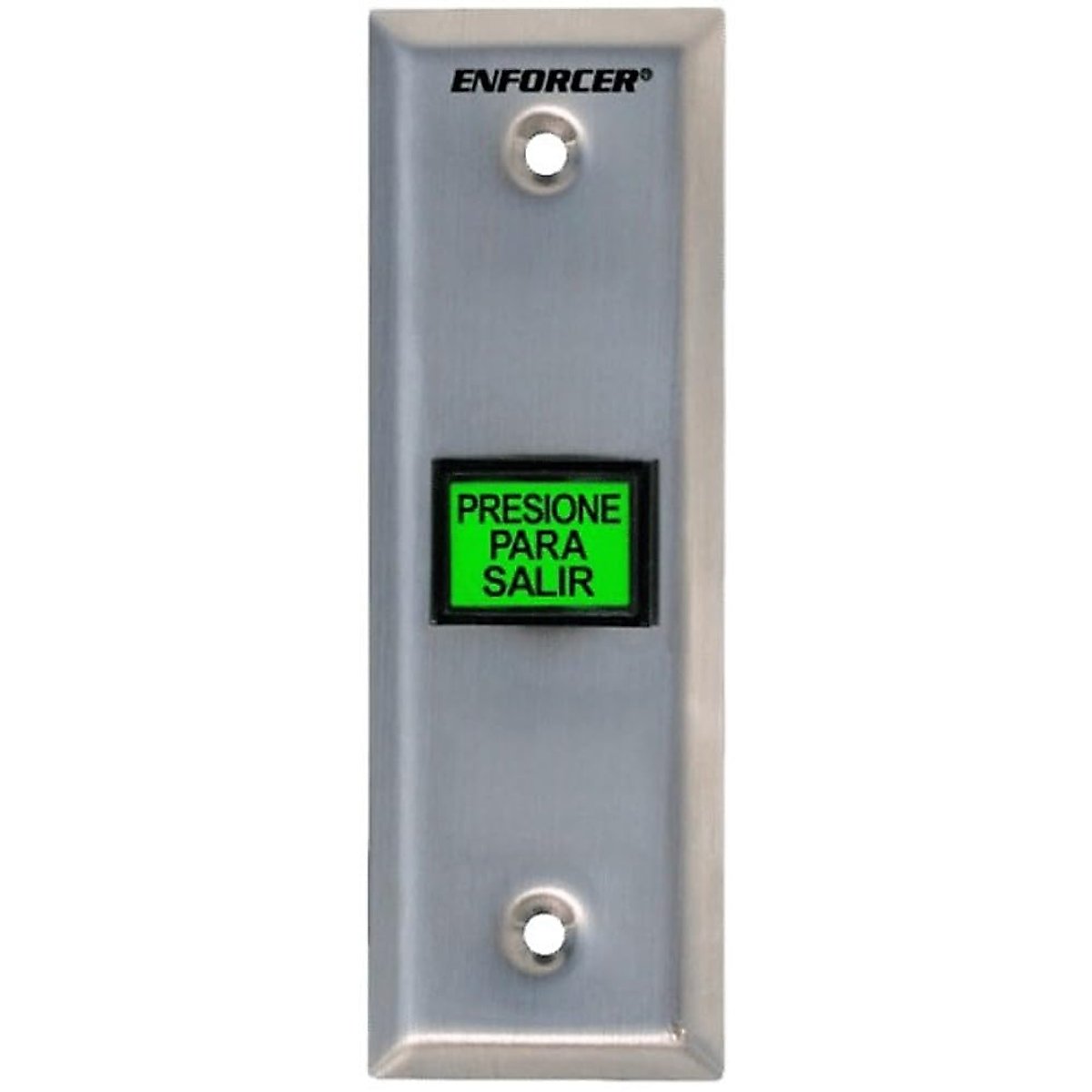 Seco-Larm SD-7103GC-PTQ Enforcer Slimline Illuminated RTE Plate with Built-in Timer, Square Illuminated Push Button with Caption "PUSH TO EXIT", Long-life green LED 12/24 VAC/VDC (~35,000hr)