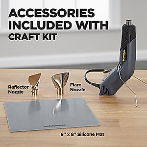 Wagner Spraytech 2410909 HT400 Craft Kit Heat Gun, Heat Gun Kit for Crafting, Embossing, Candle Making, Shrink Wrapping, and More, Embossing Heat Tool Craft Gun, Dual Temperature 680 & 450 degrees