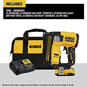 DEWALT ATOMIC Compact Series™ 20V MAX* Brushless Cordless 23 Ga. Pin Nailer Kit (DCN623D1)