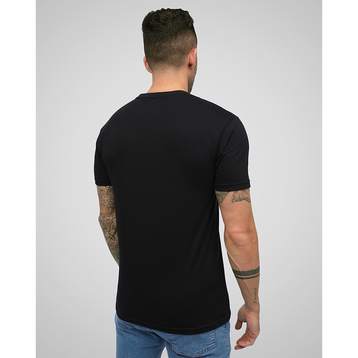 INTO THE AM Liberty T-Shirt - Cool Astronaut Design Tees for Men (Black, X-Large)