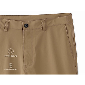 Vetemin Men's Casual Performance Quick Dry Slim Fit Workout Hiking Hybrid Dress Chino Golf Shorts Fresh Army 30