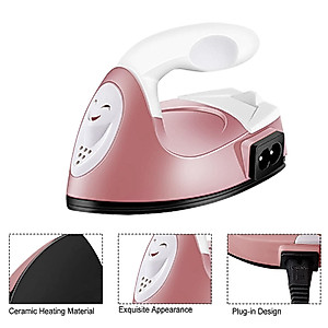 Mini Craft Iron Mini Iron Press,Mini Heat Press Machine for T Shirts Shoes and Hats Small Heat Transfer Vinyl Projects,Portable Travel Irons Mini Heat Press Crafting Craft Clothes (Fruit Pink)
