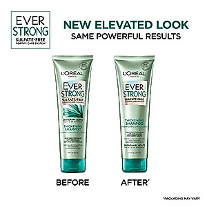 L'Oreal Paris EverStrong Thickening Sulfate Free Shampoo and Conditioner Kit, Thickens + Strengthens, For Thin, Fragile Hair, with Rosemary Leaf, Combo (8.5 Fl; Oz each) (Packaging May Vary)