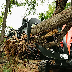 Titan Attachments 60" Economy Series Root Grapple Bucket Attachment, Universal SSQA Connection, Twin 3,000 PSI Cylinder with Cylinder Guard, Back Stoppers, 3/8" Thick Steel Frame