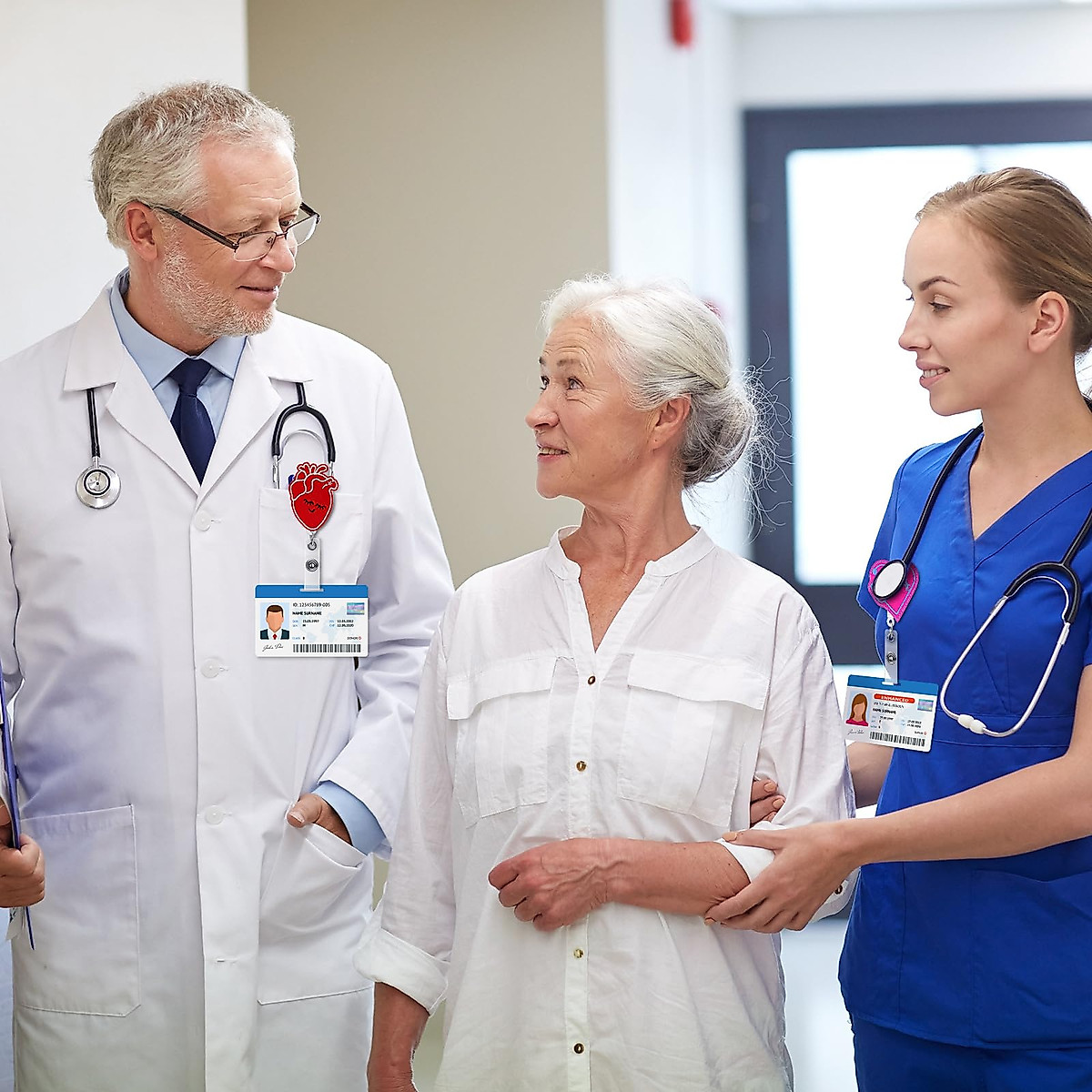 8 Pieces Nurse Badge Reels, Felt Retractable Badge Reels, Themed Badge Holders Gift for Christmas Thanksgiving School Nurses Students ID Badges Name Cards Lanyards Holidays (Lovely Style)