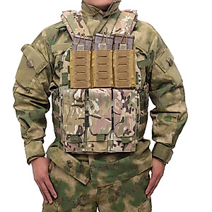 Tripple Mag Pouch Molle Open-Top Tripple Magazine Pouch for M4/M16/AR/AK Rifle Magazines (Army Green)