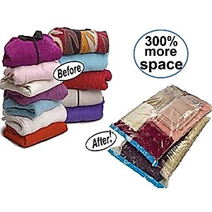 9 PACK LARGE VACUUM SEAL Storage BAGS - SPACE SAVER SAVING STORAGE BAG