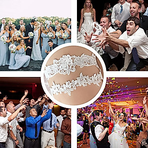 Adove Wedding Garters For Bride Stretch Lace Bridal Garter Sets White Flower Floral Leg Wedding Garter