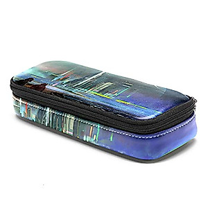 in The Style of Cyberpunk Leather Pencil Case Pen Bag with Double Zipper Stationery Bag Storage Bag for School Work Office Boys Girls