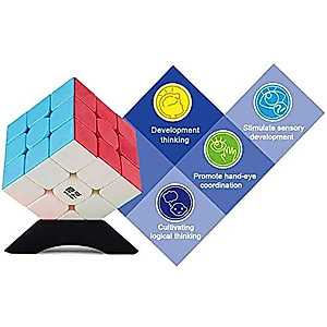 QY Toys Warrior W Speed Cube 3x3- Stickerless Magic Cube 3x3x3 Puzzles Toys (56mm), The Most Educational Toy to Effectively Improve Your Child's Concentration, responsiveness and Memory…