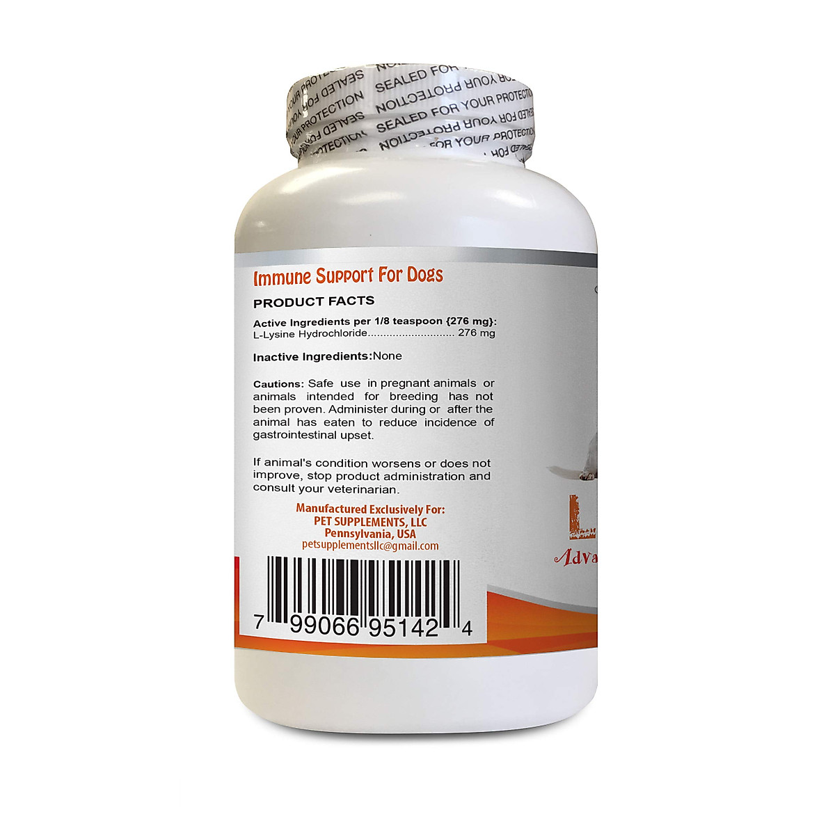 Dog Eye Health - Dog LYSINE Powder - Pure Powder Form - Immune System Support - Vet Recommended - Dog Immune System - 2 Bottle (16oz 453.6 Grams)