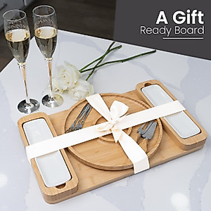Bambüsi Charcuterie Board Gift Set - Cheese Board & Serving Tray - Large Bamboo Charcuterie Boards - Unique for Women - Housewarming Gifts for New Home, Wedding Gifts for Couples 2024