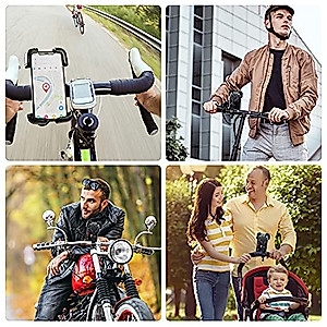 SEVEN SPARTA Bike Phone Mount Holder Motorcycle Phone Mount for Handlebar Accessories Compatible with iPhone 13 13 Pro Max 11, Galaxy and Other 4.7-6.8 Inches Cellphones (Black)