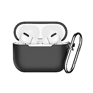 STONEPLUM Airpods Pro Case Cover,Full Protective Silicone with Keychain Accessories for Women Men with New Apple Airpods Pro Case(Black)