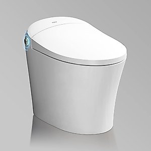 HOROW Heated Toilet, Upmarket Compact Toilet, One Piece Smart Toilet with Heating Seat, Small Tankless Toilet with Blackout Flush, Soft Close Cover, 25.6(L) x 15.6(W) x 19.8(H)