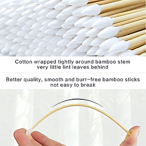 500PCS Precision Gun Cleaning Swabs, 6 Inch Pointed Cotton Swabs with Storage Case - Lint Free Sturdy Cotton Swabs with Bamboo Handle - Long Cotton Swab for Gun Cleaning, Makeup, Electronic