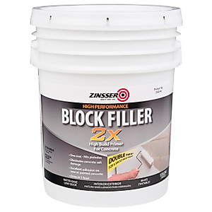 Zinsser 293248 Block Filler 2X High Build Primer for Concrete, 5 Gallon, White