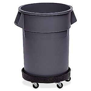 Rubbermaid Commercial Products Universal Drum Dolly for 55-Gallon Round Container, 500-Pound Capacity, Black, Heavy Duty Plastic Dolly with Wheels for Moving/Item Transport