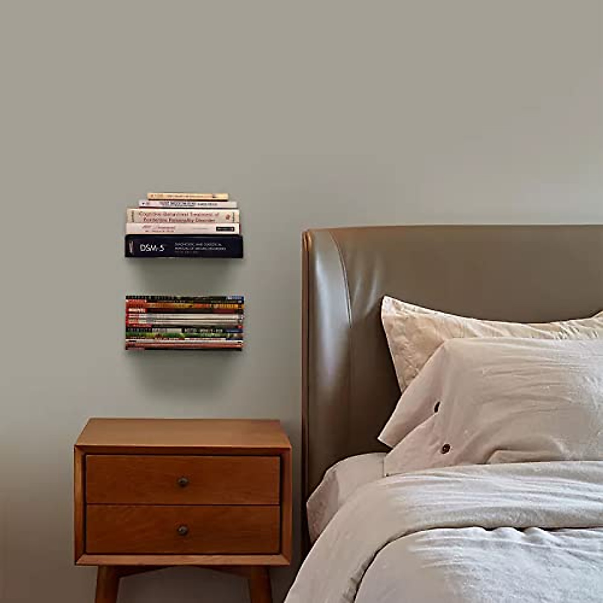 ELSKER&HOME Small Floating Shelf Set of 2 Pack Black, Metal Floating Book Shelves for Wall Mounted,Invisible Bookshelves Suitable for Kids Room, Office, Study Room